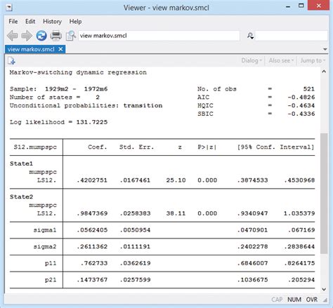 Markov Switching Models Stata News Volume 30 Number 1