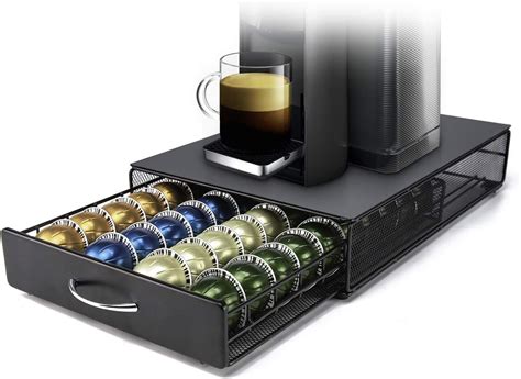 Hivenets Nespresso Vertuoline Capsule Storage Drawer Vertuo Coffee Holder Metal Multiple Flavors