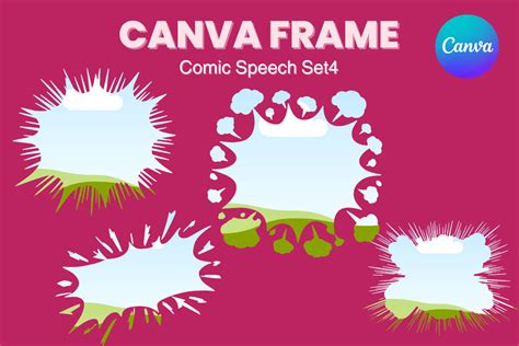 Comic Speech Canva Frame Text Box Photo4 Graphic By Lalunashop Creative Fabrica