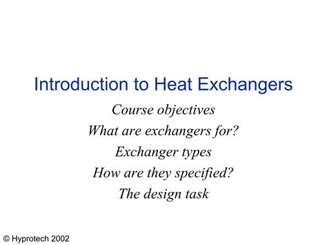 Introduction To Heat Exchangers PPT Physics Science