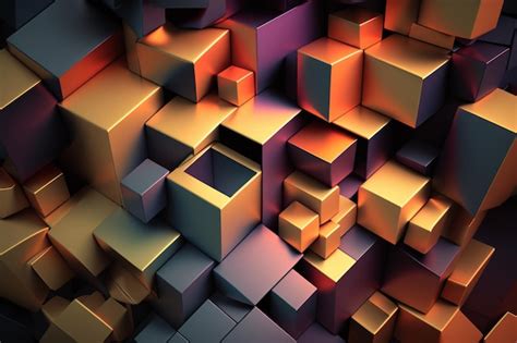 Premium Photo Photo Of Abstract 3d Render Cube Shape Geometric Background