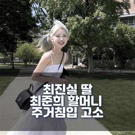 최진실 딸 최준희 인스타 할머니 주거침입 고소 네이버 블로그