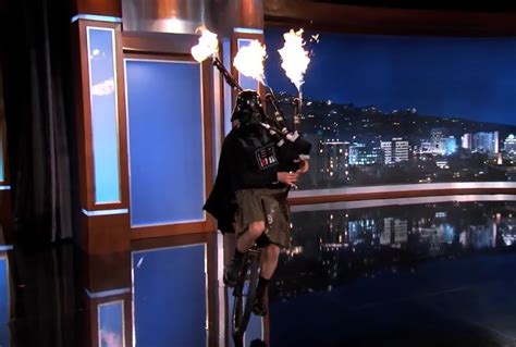 Unicycling Darth Vader Plays The Star Wars Theme Song With Flaming Bagpipes On Jimmy Kimmel Live