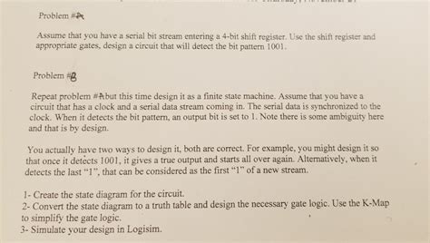 Solved Problem A Assume That You Have A Serial Bit Stream
