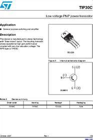 TIP C Datasheet Transistors Power Bipolar Low Voltage PNP Power