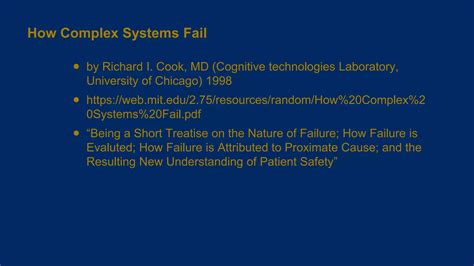 How Complex Systems Fail Ppt
