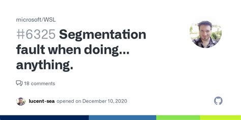 Segmentation Fault When Doing Anything · Issue 6325 · Microsoft