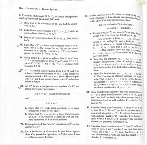 Solved 186 CHAPTER 4 Linear Spaces To W Where Prove Our Chegg Com