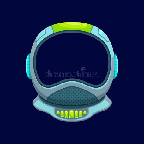 Cartoon Space Astronaut Helmet Cosmonaut Headwear Stock Vector