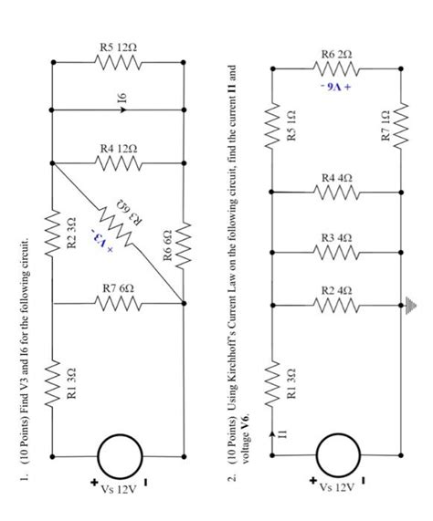 1 10 points find v3 and i6 for the following