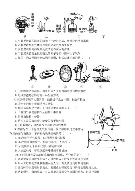 山东省济宁市兖州区第二十中学2023 2024学年八年级下学期期中监测生物学试题（含答案）21世纪教育网 二一教育
