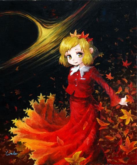 Safebooru 1girl Absurdres Aki Shizuha Artist Name Autumn Leaves Bangs