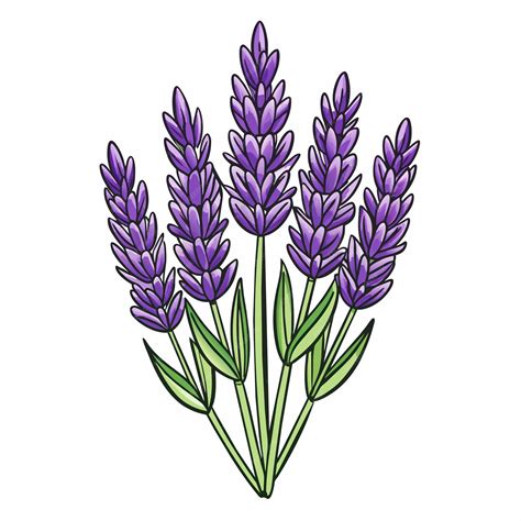 Premium Vector Lavender Flower Cartoon Style Icon Vector Clipart