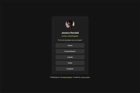 Frontend Mentor Responsive Social Links Profile Using Html And Css Coding Challenge Solution