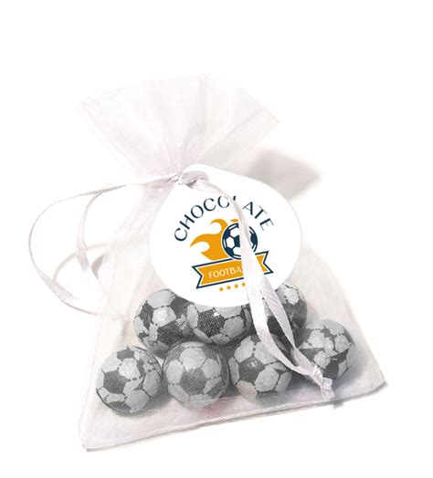 Foil Wrapped Chocolate Footballs In A Logo Branded T Bag