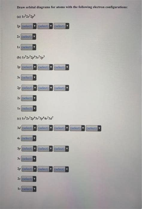 Solved Draw Orbital Diagrams For Atoms With The Following Chegg