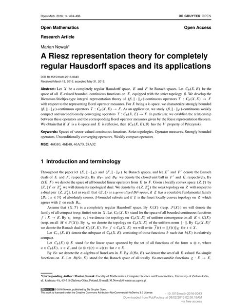 Pdf A Riesz Representation Theory For Completely Regular Hausdorff Spaces And Its Applications