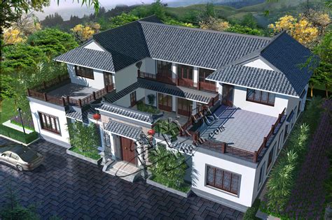 农家别墅设计图纸 100平方米房屋图 现代农家小院 大山谷图库