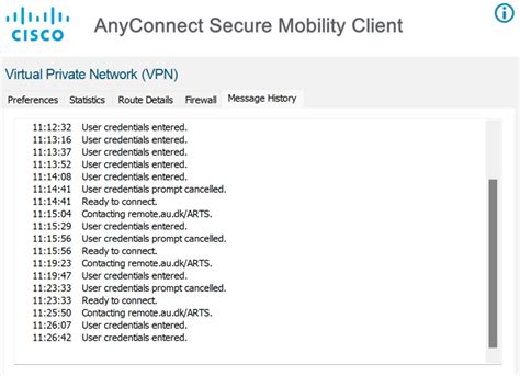 cisco anyconnect login fails even though i use the correct password and confirm login in the