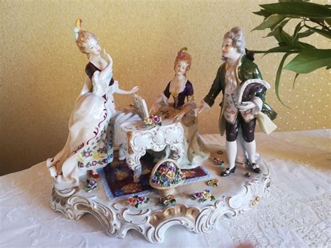 Винтаж Старинная фарфоровая скульптура композиция музицирование купить в интернет магазине