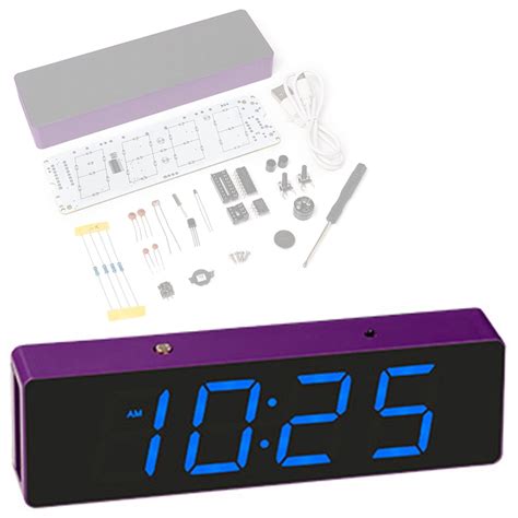 Kit Led Electronic Clock Kit Four Light Control Modes Alarm Clock Time
