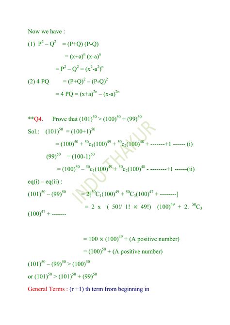 Binomial Theorem Docx Chemistry Science