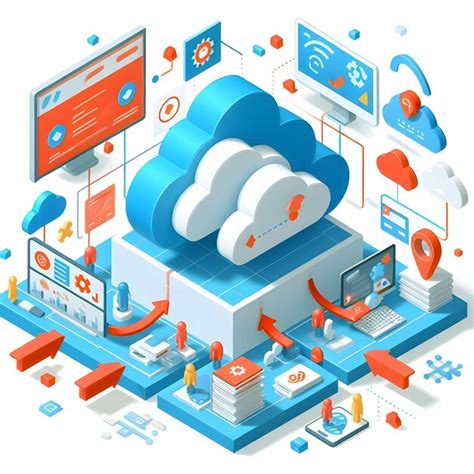 3d Flat Vector As Cloud Computing Scalability And Flexibility With Arrows And Cloud Icons