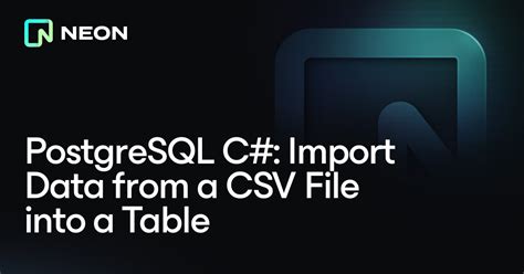 Postgresql C Import Data From A Csv File Into A Table