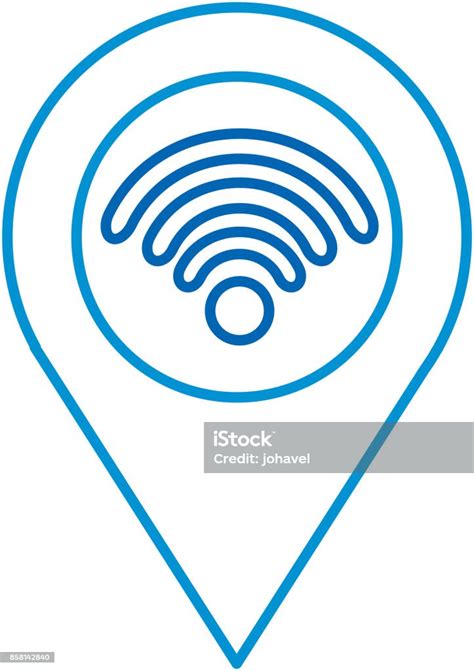 Pointer Map With Wifi Internet Signal Connection Stock Illustration