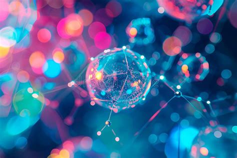 Abstract Illustration Of Interconnected Glowing Spheres With Vibrant Colors Representing A