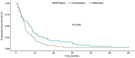 Kaplan Meier Analysis Of Progression Free Survival By Mgmt Status