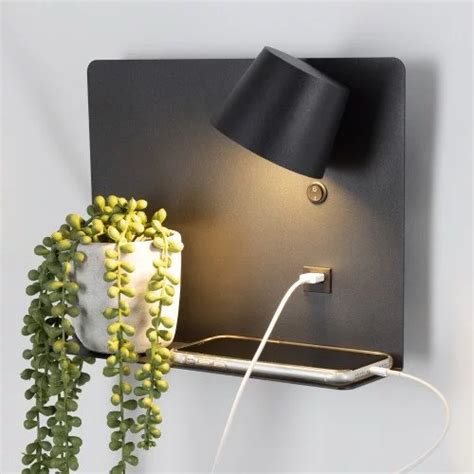 Solution USB Wandlamp Zwart Incl LED Nostalux Nl