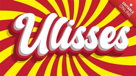 Ulisses Vintage 3d On Sunburst Background Text Effect Generator