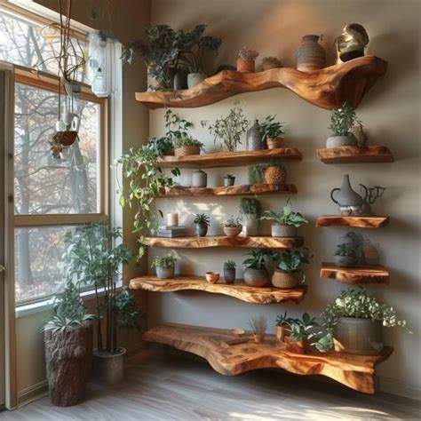 Live Edge Floating Wall Shelf Wooden Bookshelf Long Floating Shelf Modern Decor Rustic Shelf