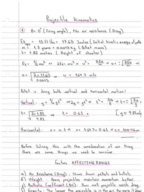 Projectile Kinematics Pdf