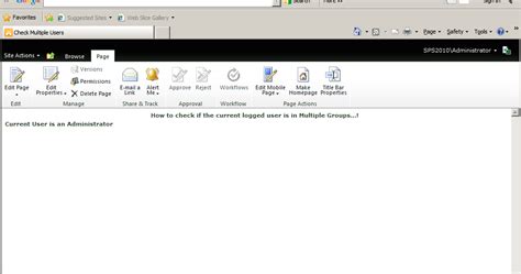 Sharepoint Programming How To Check If The Logged User Is In Multiple Groups