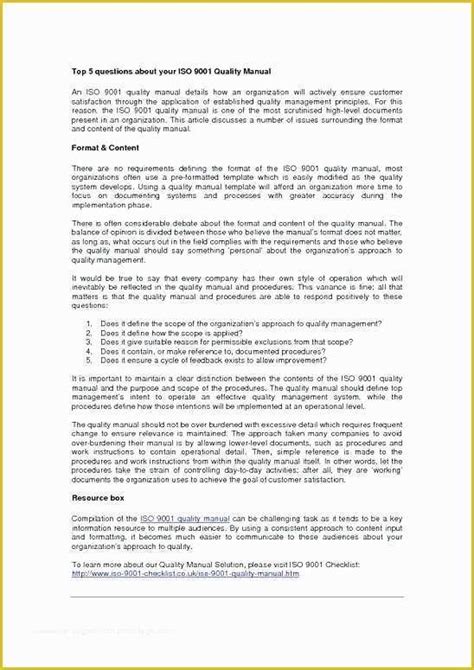 ISO 9001 SOP Template