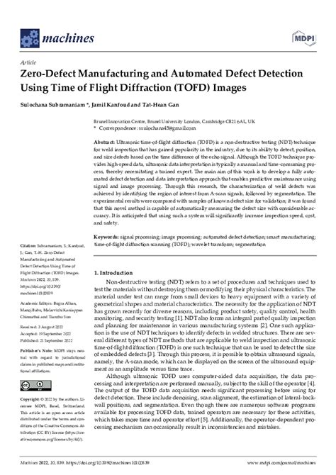 pdf zero defect manufacturing and automated defect detection using