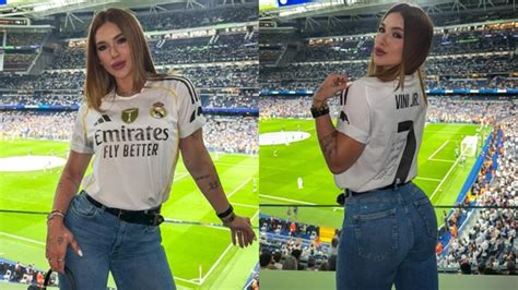 Virginia Fonseca Acompanha Jogo Do Real Madrid Com Camisa Assinada Por