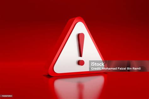 빨간색 미리 알림 아이콘의 3d 렌더링 그림입니다 주의 경고 경보 기호입니다 위험 또는 경고의 통지 0명에 대한 스톡 사진 및 기타 이미지 Istock
