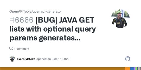Bug Java Get Lists With Optional Query Params Generates Methods That
