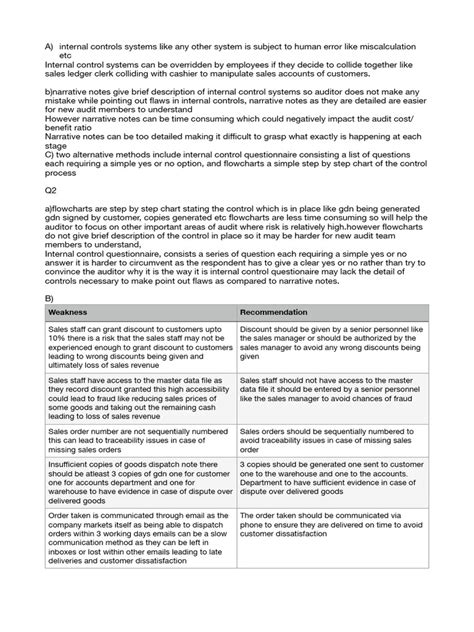 Section C Internal Control Test Pdf Questionnaire Audit