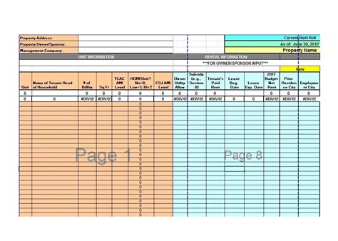 Rent Roll Template Excel