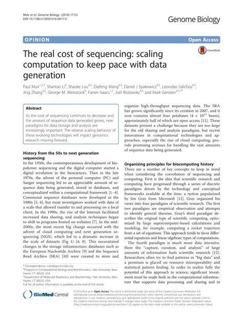 PDF The Real Cost Of Sequencing Scaling Computation To Keep Pace