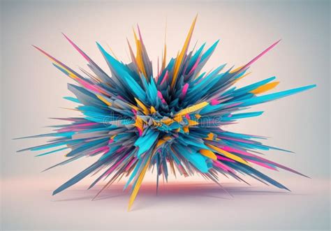 Abstract Explosion Of Vibrant Colors And Sharp Shapes In A Dynamic