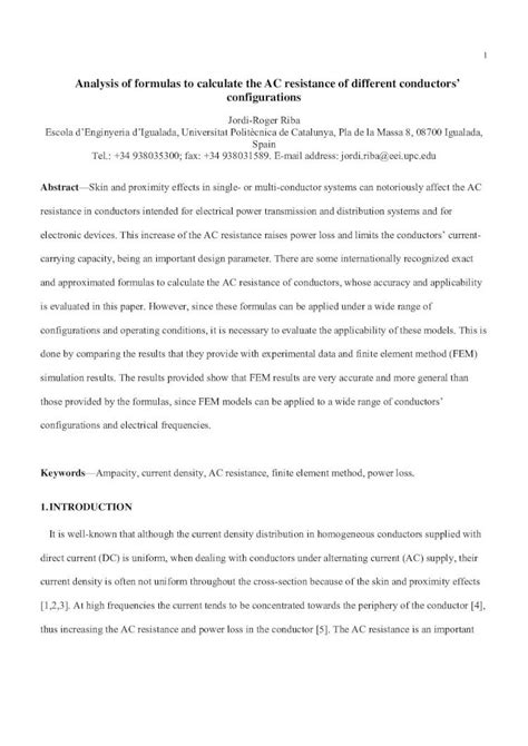 Pdf Analysis Of Formulas To Calculate The Ac Resistance Of Different Dokumen Tips
