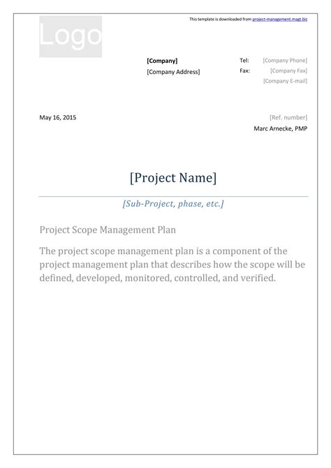 43 Project Scope Statement Templates Examples ᐅ TemplateLab