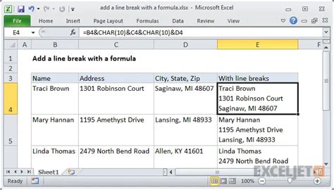 Adding Line Breaks In Microsoft Excel Healthy Food Near Me