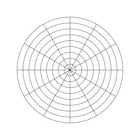 Wheel Of Life Template Polar Grid Of 12 Segments And 8 Concentric