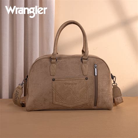 Wg277 5110kh Wrangler Vintage Floral Printed Duffle Bag Khaki